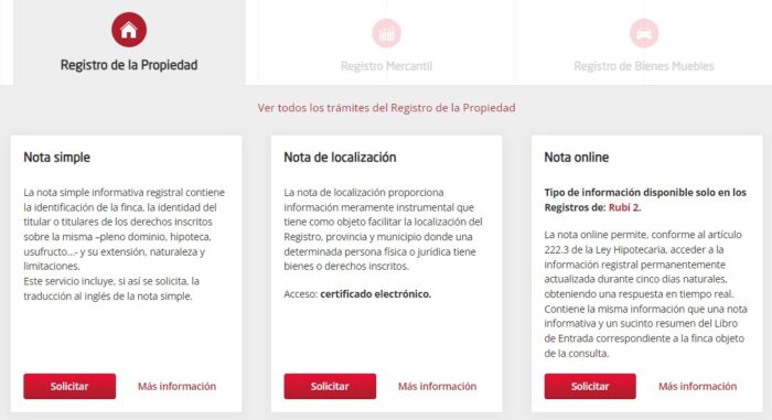Cómo pedir una nota simple en el Registro de la Propiedad en Barcelona